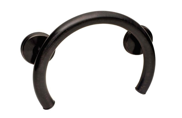 Brushed Nickel Designer Tub Shower Grab Bar Ring - Essential Luxuries